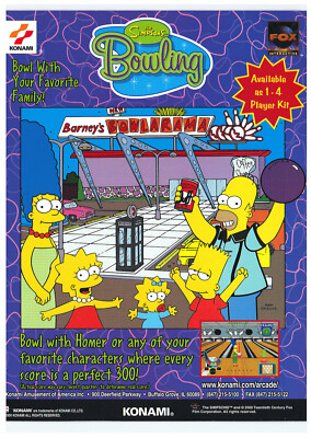 The Simpsons Bowling by Konami Video Arcade Flyer / Brochure / Ad ...