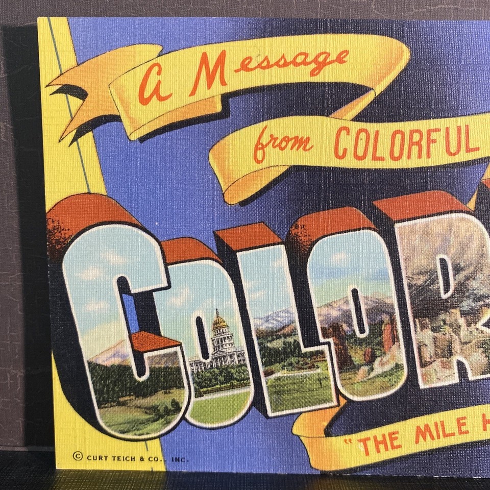 Large Letter Message from Colorful Mile High Colorado Vintage Linen ...