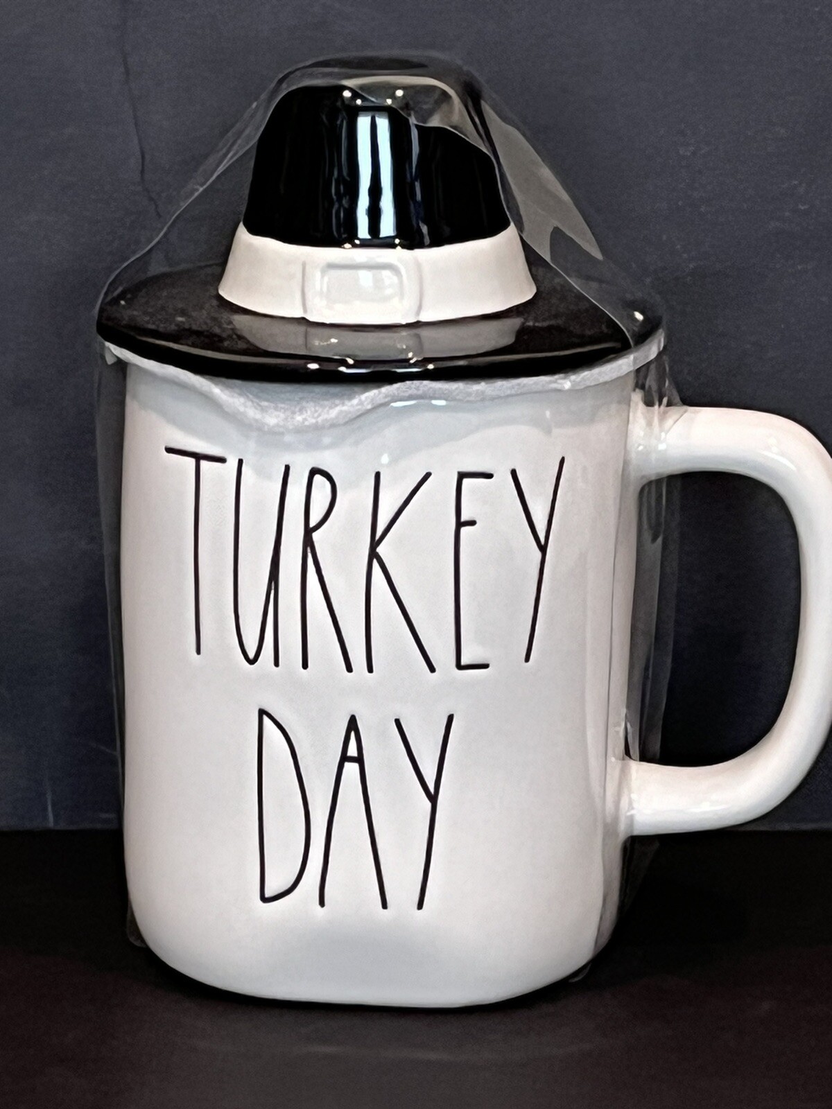 Rae Dunn Ceramic Thanksgiving TURKEY DAY Coffee Mug with Pilgrims Hat ...