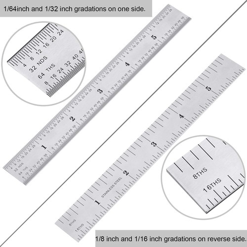 2 Pack Stainless Steel Ruler Machinist Engineer Metric with Clear | eBay