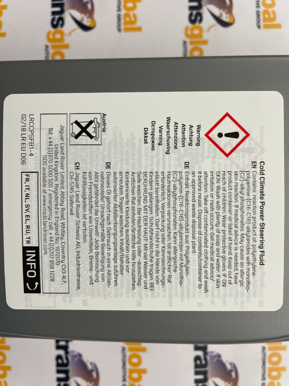 Power Steering Fluid 1L for Land Rover Range Rover Cold Climate GENUINE ...