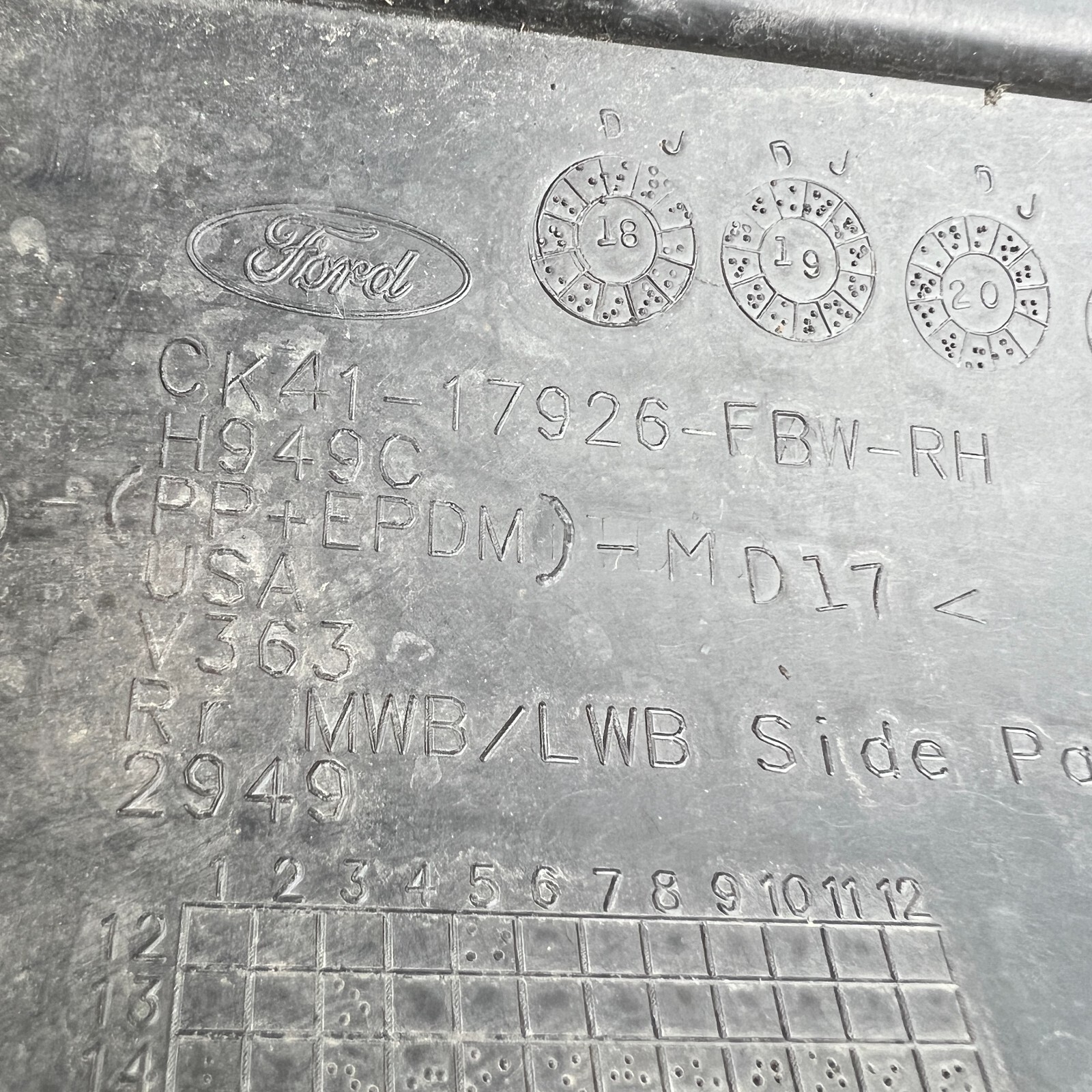 OEM 2015 - 2019 Ford Transit Rear Right Bumper Side Extension CK4Z ...