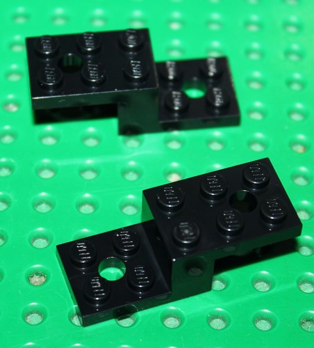 2 x Lego Black Bracket 5x2x1 1/3 with 2 Holes ref 11215/set 76012 21307 ...