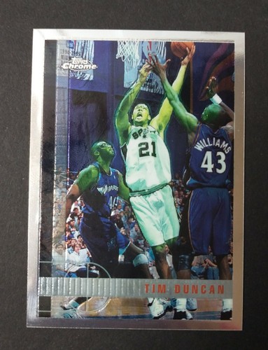 1997 98 TOPPS CHROME TIM DUNCAN RC #115 SAN ANTONIO SPURS ROOKIE CARD ...