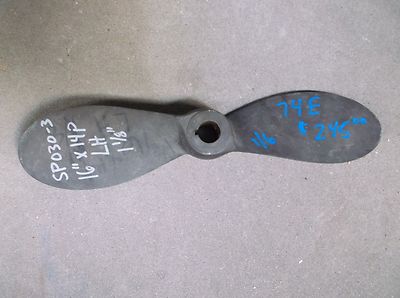 16 inch x 14 Pitch BRONZE 2 Blade Left Hand Propeller 1.125 inch Bore ...