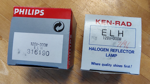 ELH photo A/V Projector Lamp Light Bulbs, 1X Ken-Rad, 1X Philips 120V ...