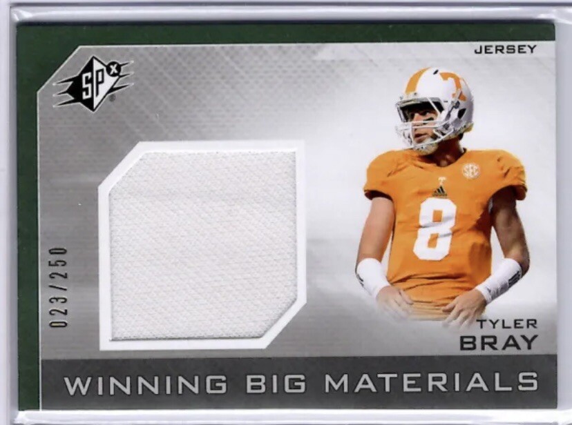 2013 SPX TYLER BRAY VOLUNTEERS NFL RC JERSEY RELIC #23/250 WINNING BIG ...