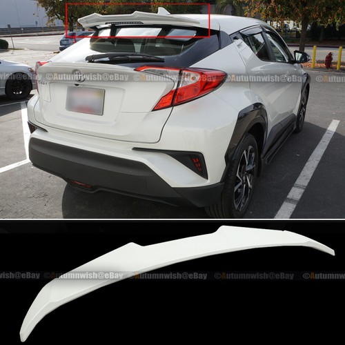 Fit 17 18 19 Toyota C-HR CHR JDM H Style Painted White Rear Roof Wing ...