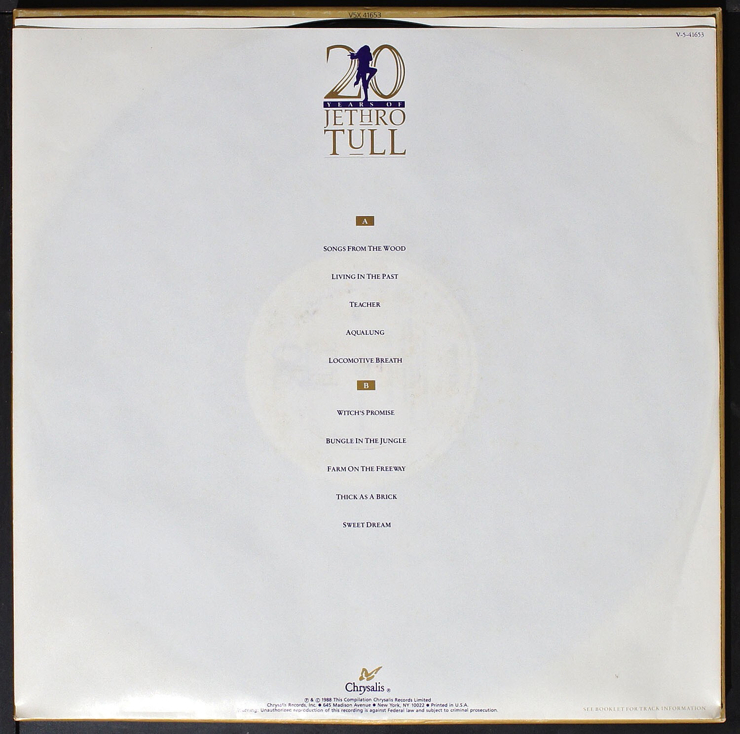 Jethro Tull - 20 Years Of Jethro Tull Box - original 5xLP record [NHA5 ...