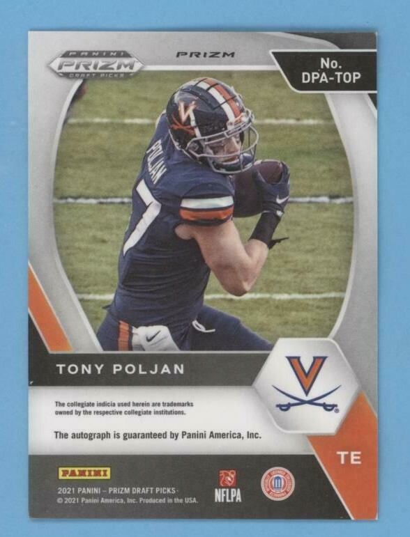 Tony Poljan 2021 Panini Prizm Draft RED ICE PRIZMS PARALLEL AUTO Rookie ...