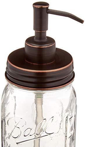 Ball Mason Jar Soap Dispenser Pump with Non-Slip Coaster, 16oz Clear ...