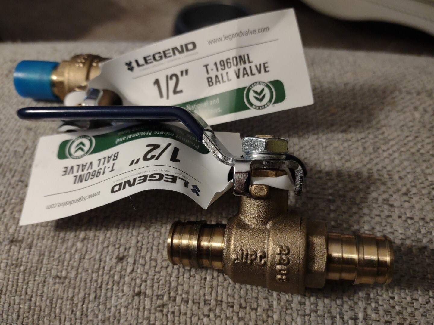 2 Pack Legend T-1960NL Full Port Pex Ball Valves 101-543NL 1/2" 400 WOG ...