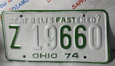 OHIO 1974 LICENSE PLATE. SOLD AS IS. RARE. USED. | eBay