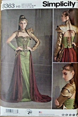 SIMPLICITY PATTERN 8363 FANTASY COSPLAY COSTUMES MISSES SIZES 6 8 10 12 14 UNCUT | eBay