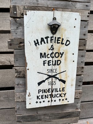 Handmade Hand Painted Home Décor Sign bottle opener Hatfield McCoy Feud ...