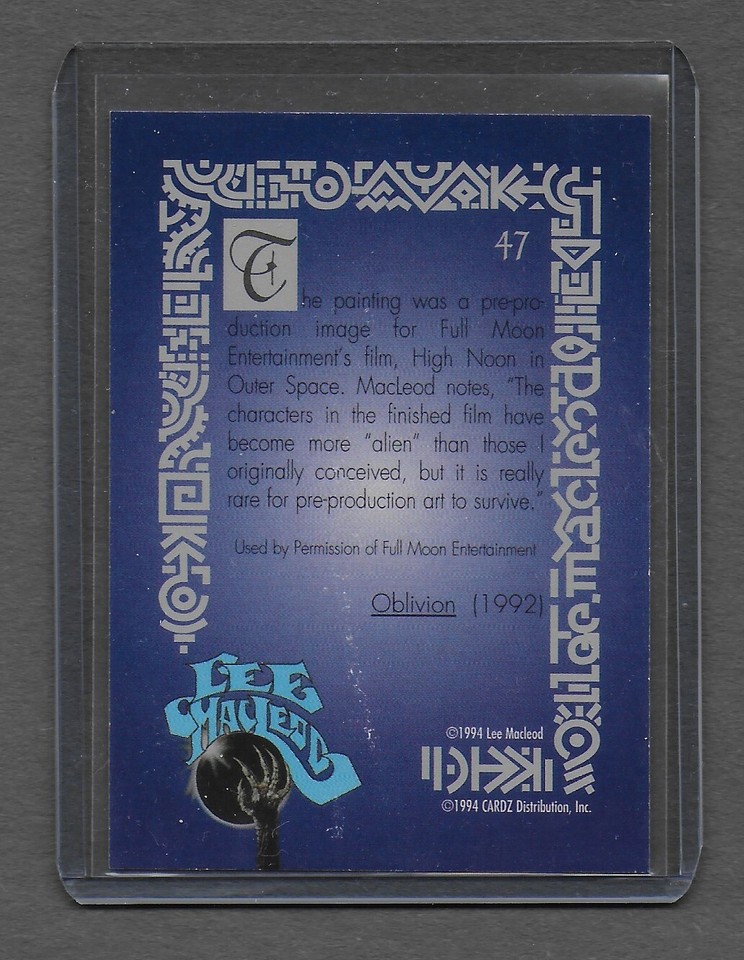 Vintage Lee MacLeod Card Oblivion 1994 #47 Rare HTF Non-Sports Auto ...