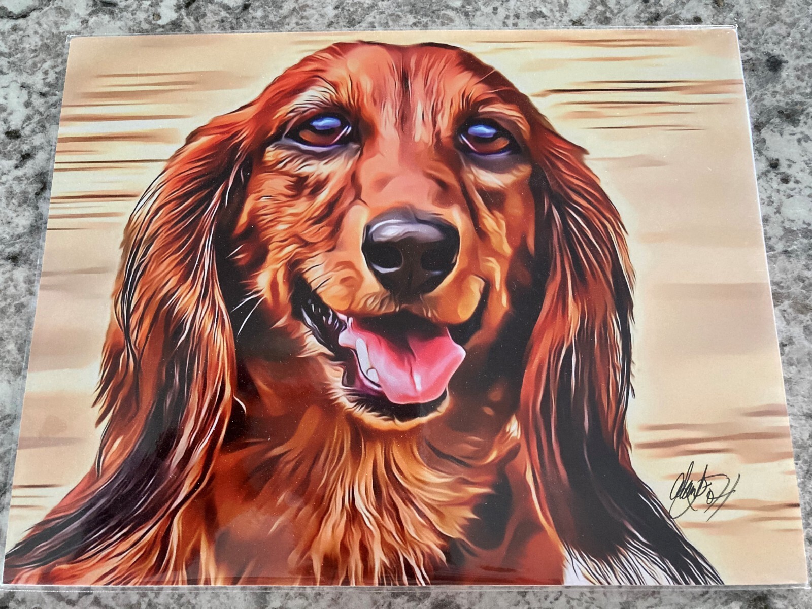 Print of dog painting, Alan Foxx Print, 11x8.5, new, still in ...