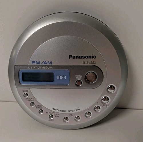 #M) Panasonic SL-SV550 Silver Blue Portable CD MP3 Player AM/FM Powers ...