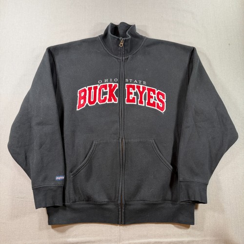 VTG Ohio State Buckeyes Full Zip Sweatshirt Mens Large Black Fleece ...