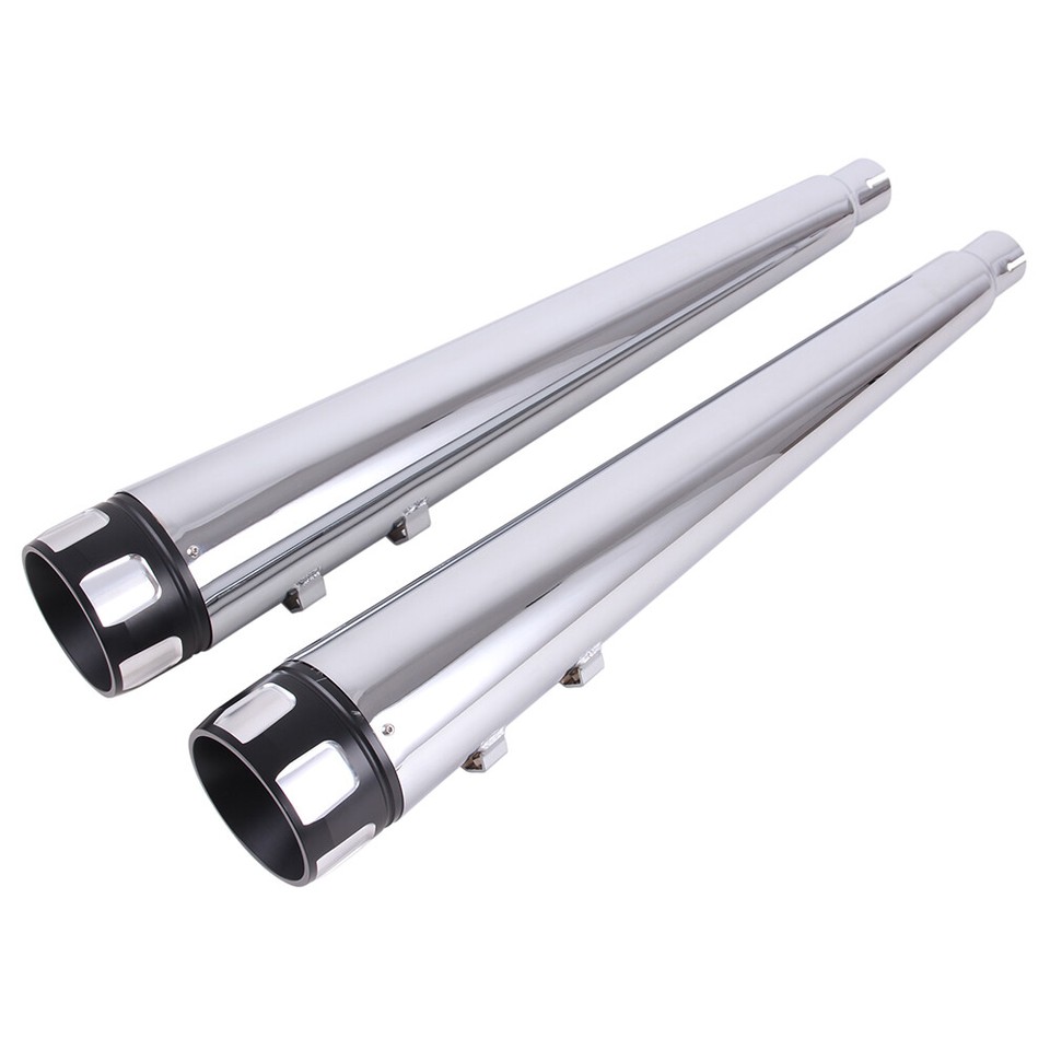 4" Megaphone Exhaust Pipes Mufflers Slip-On For Harley Electra Glide ...