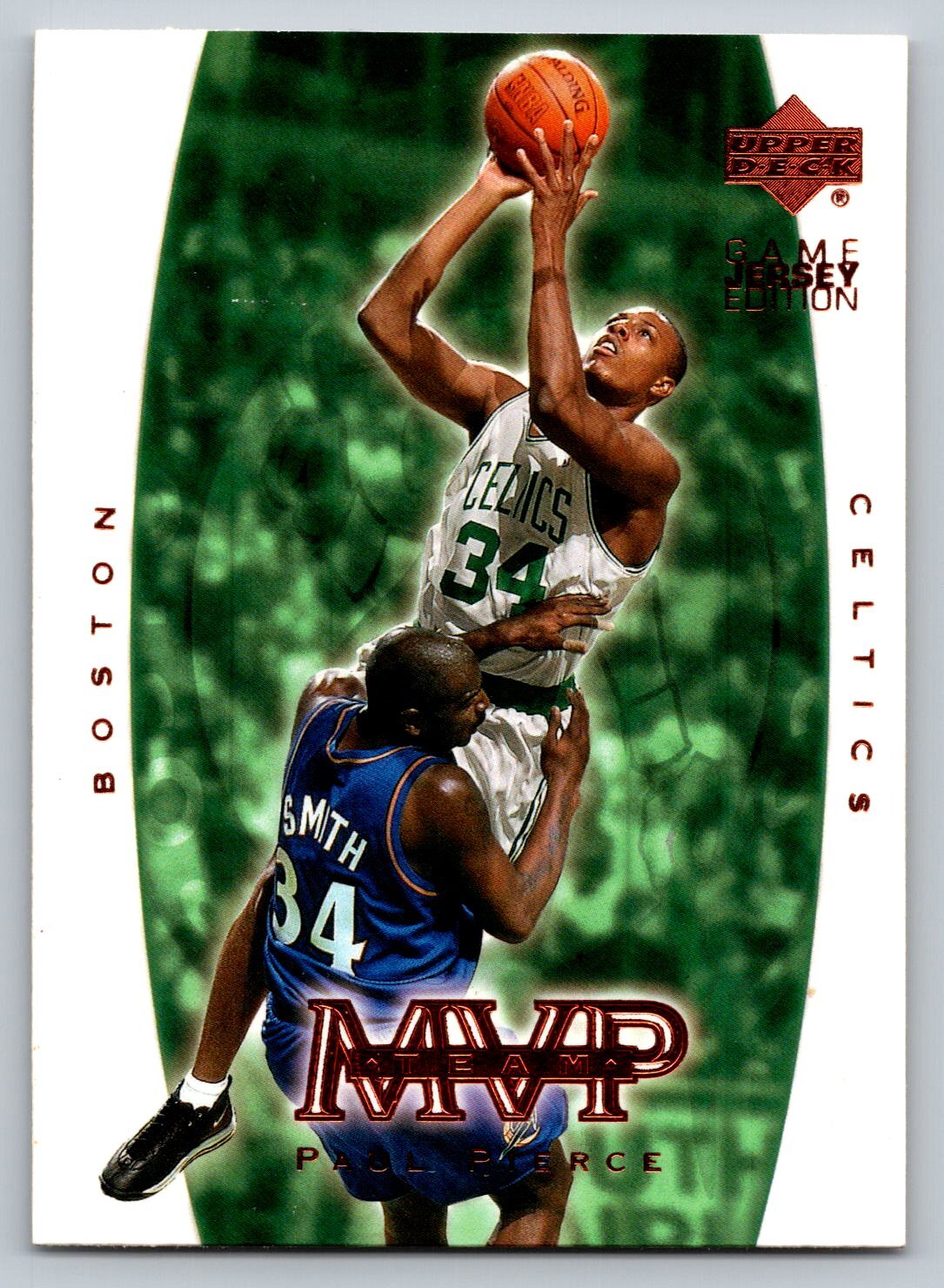 2000 Upper Deck #392 Paul Pierce Game Jersey Edition Boston Celtics MVP ...