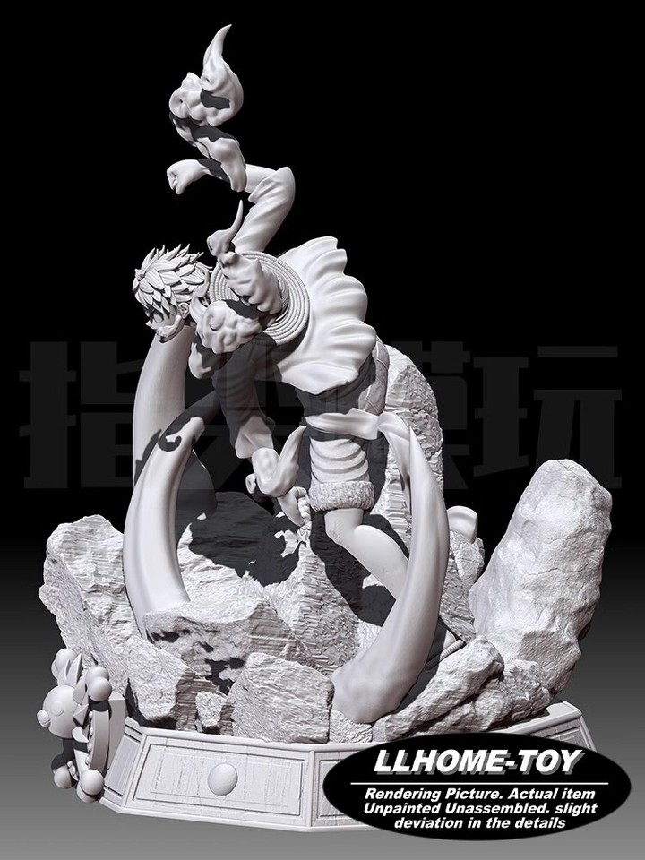 Anime OP Monkey D Luffy hunkering Clench fist fight Resin 3D Print GK ...