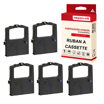 5 Ruban ML520/ML590/ML591 9002315 compatible pour OKI 8mm x 1,60m Noir ...