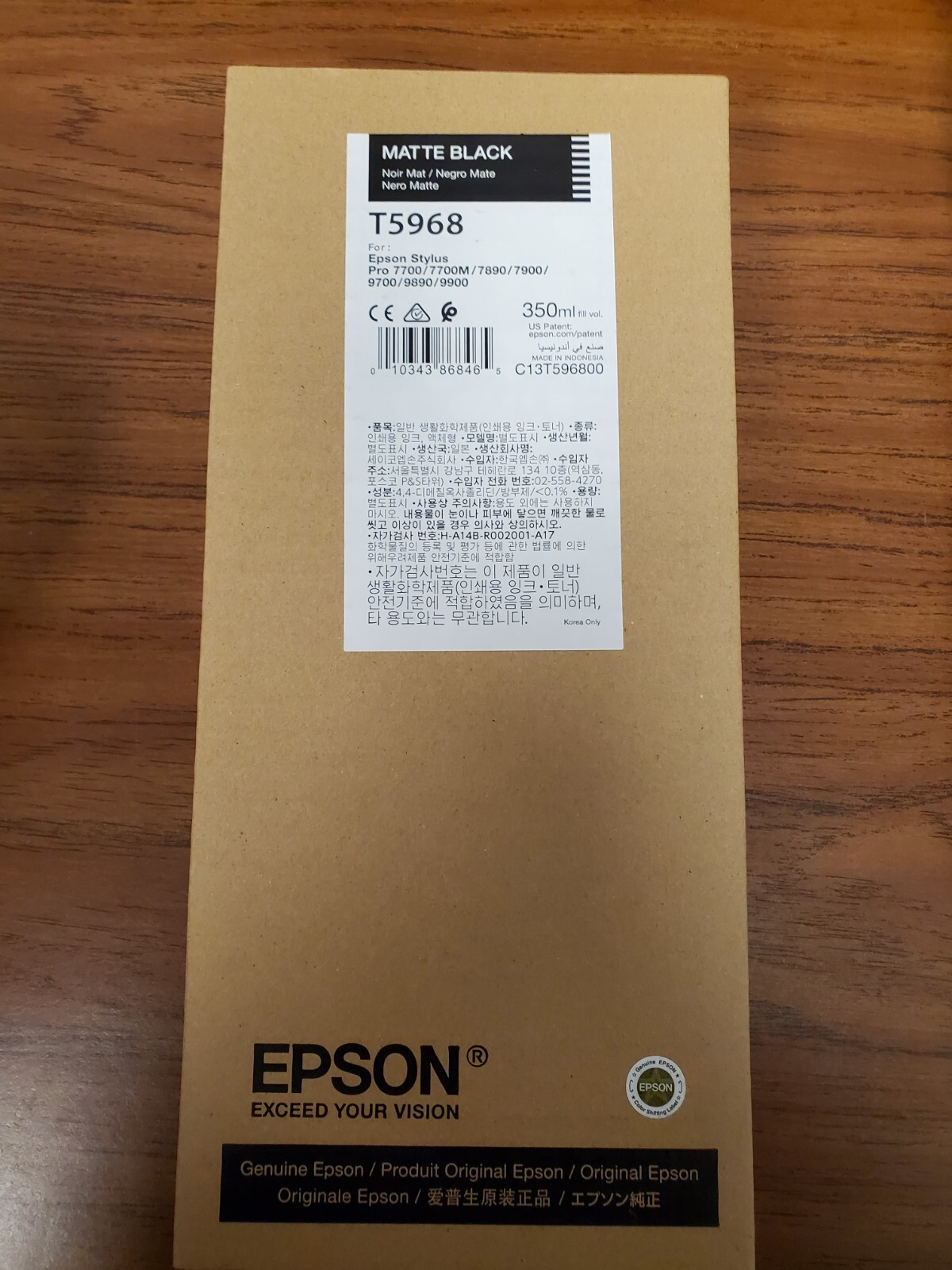 Genuine Epson Stylus Pro Ink Cartridge 7890/7900/9890/9900 Matte Black ...