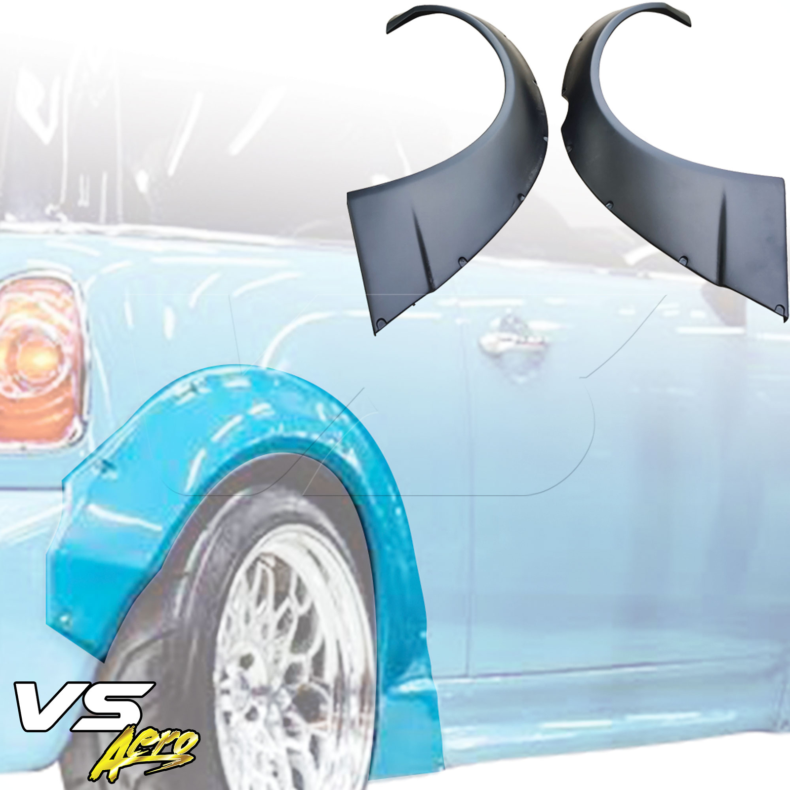 VSaero FRP LBPE Wide Body Fender Flares (rear) R56 R57 for Cooper Mini ...