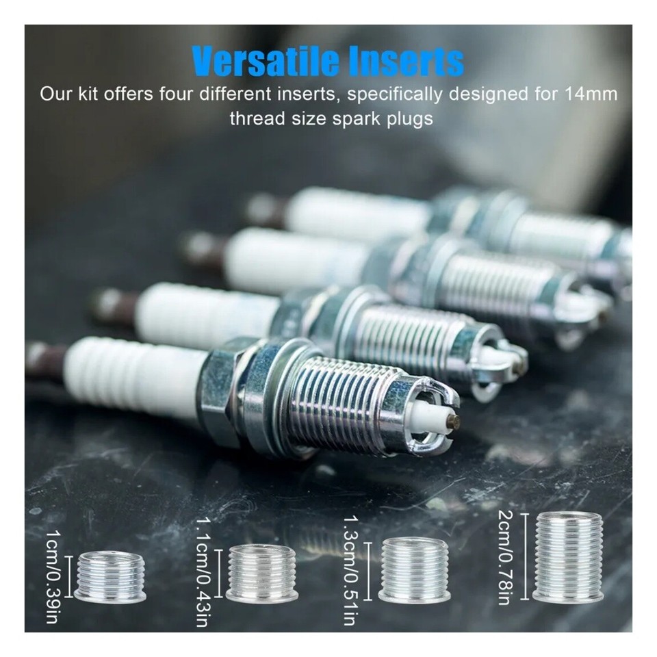 New M14 x1.25mm Spark Plug Rethread Thread Repair Kit Reamer Tap With 4 Inserts | eBay