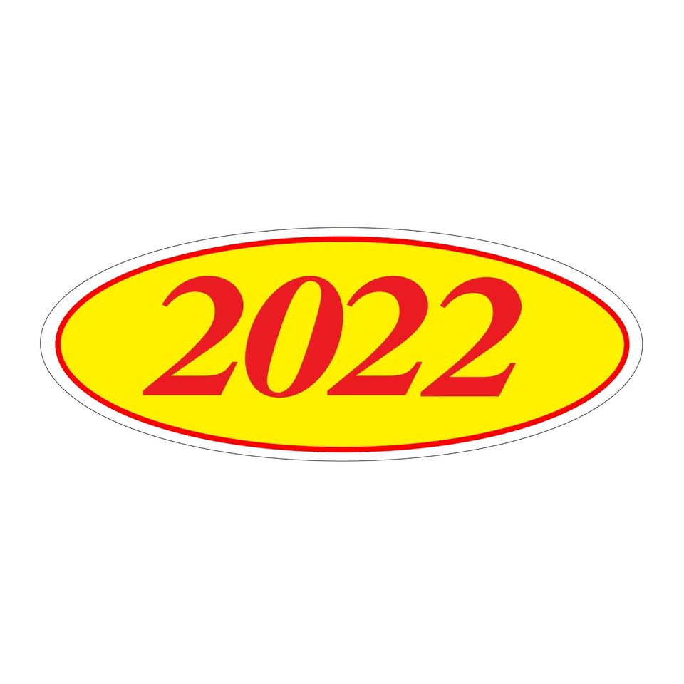 Car Dealer Model Year Stickers 2 Dozen Oval Windshield Decals Red ...