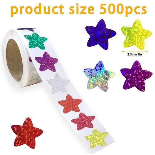 500PCS/Roll Colorful Stickers For Kids Reward School Adhesive Stickers ...