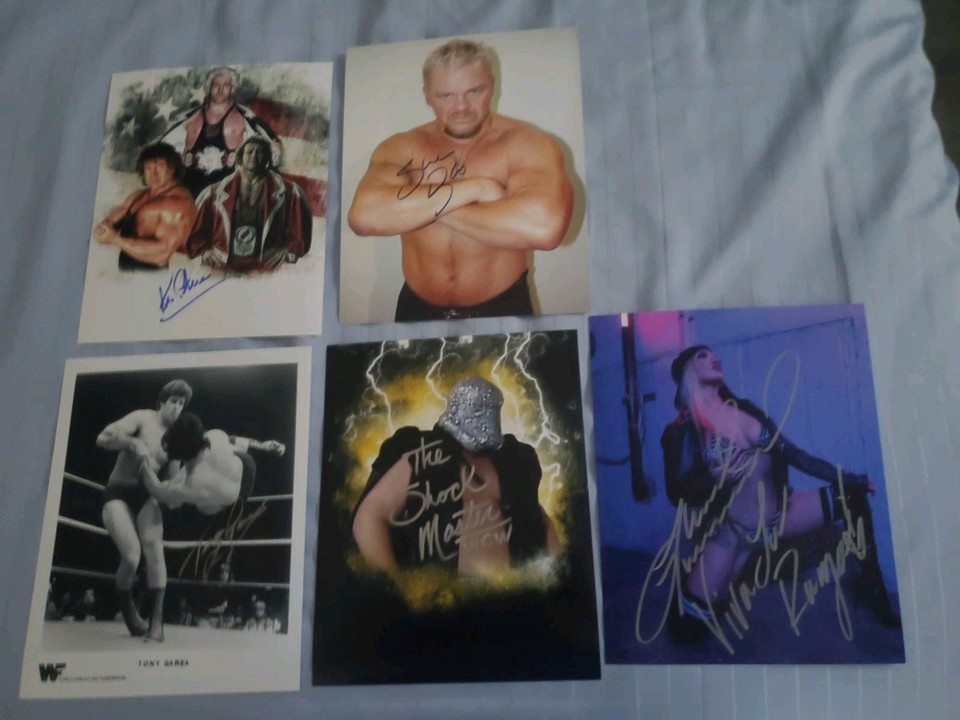 25 8x10 wrestling autograph photo lot wwe wwf wcw aew signed auto ...