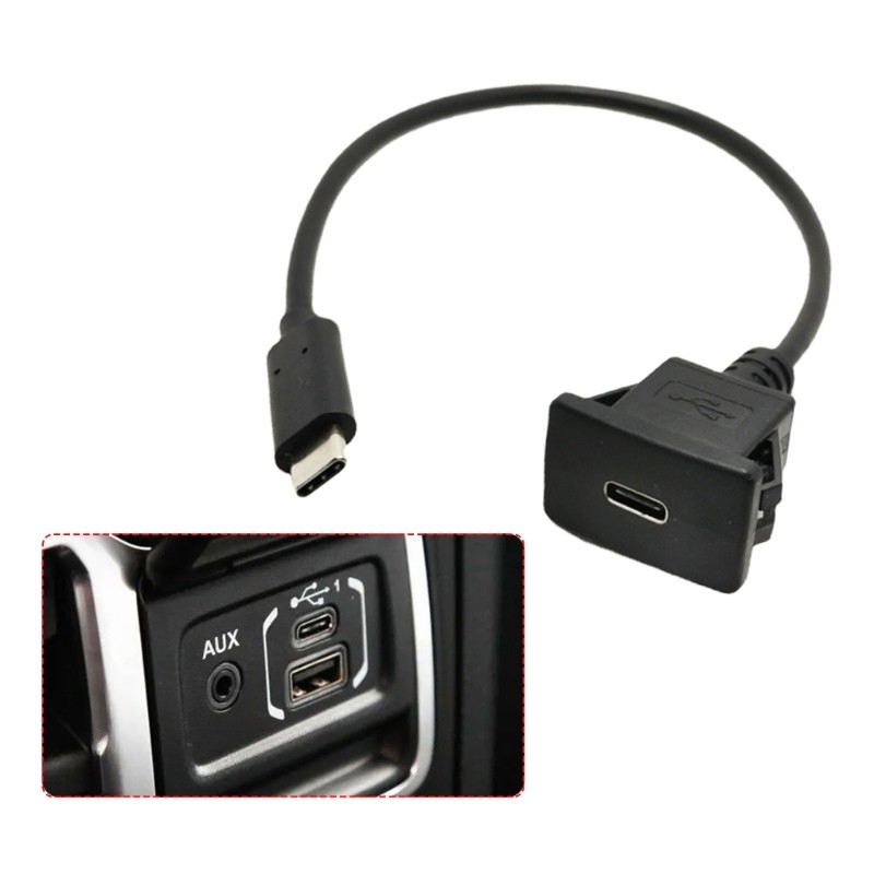 Square Single Port Type C Panel Flush Mount Extension Cable 1meter/39 ...