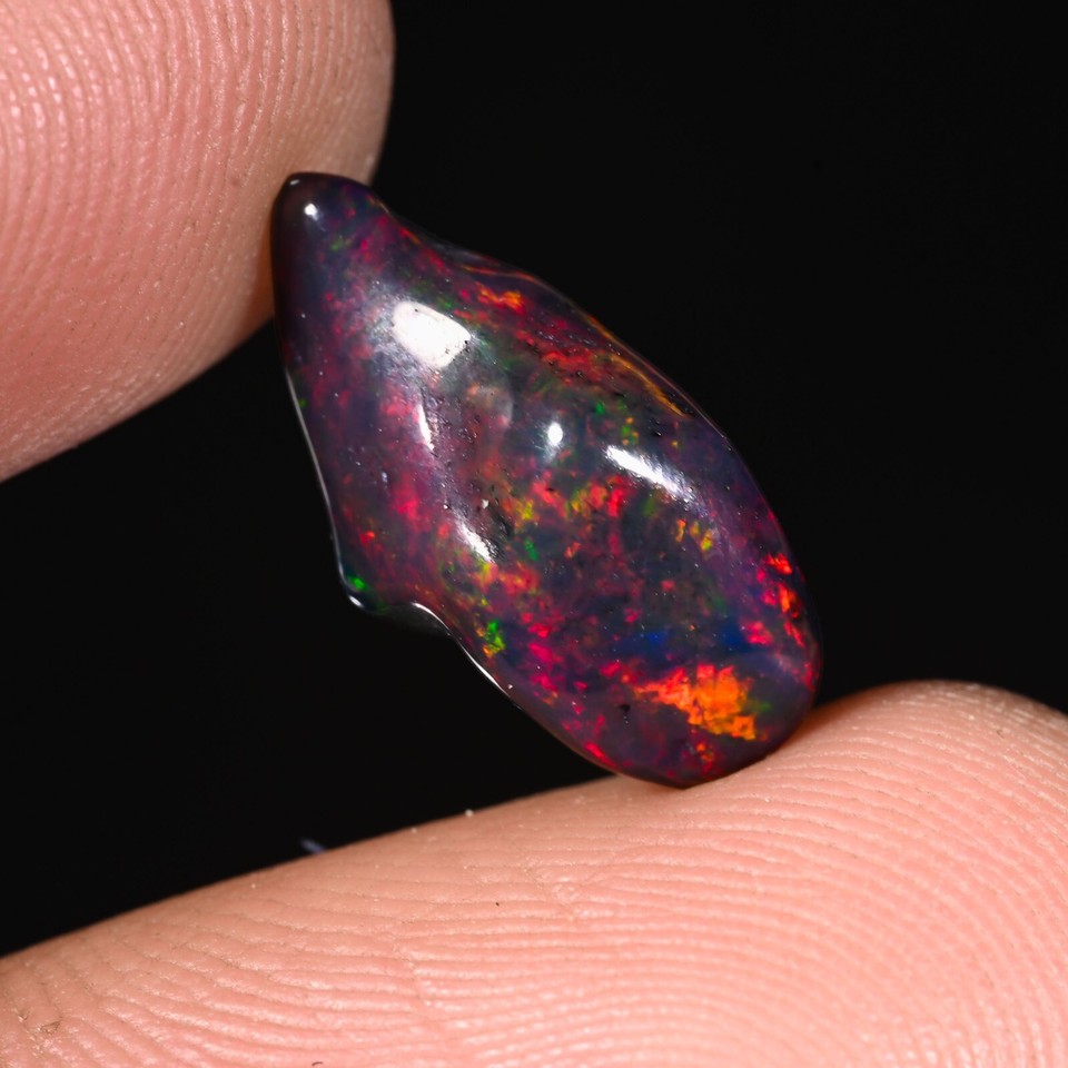 Black Ethiopian Opal Polished Rough Fancy Shape Natural Opal Gemstone 2 ...