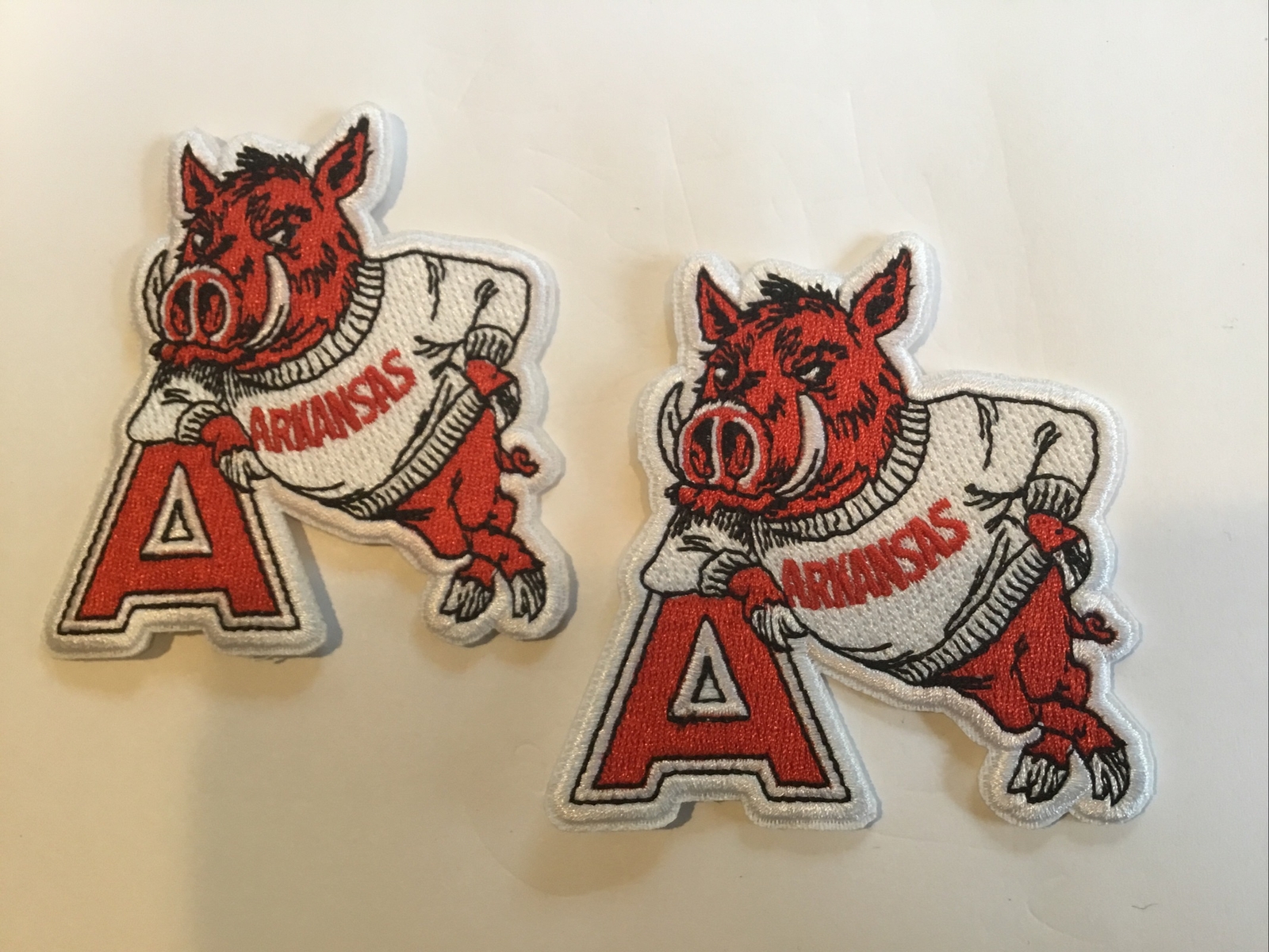 (2) Arkansas Razorbacks vintage IRON ON PATCHES Patch Lot 3" x 2.5 ...