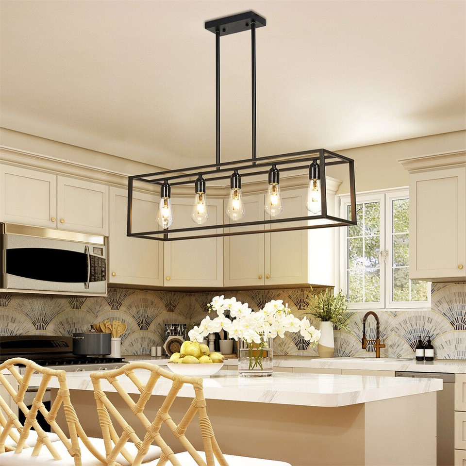 5 Light Kitchen Island Pendant Light Ceiling Hanging Lighting with ...