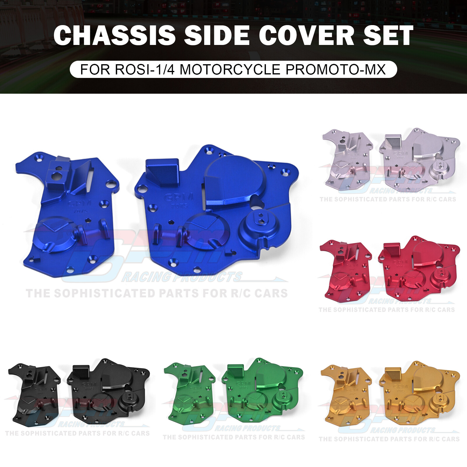 CNC Alu 7075 Chassis Side Cover Set For LOSI Promoto MX Motorcycle ...