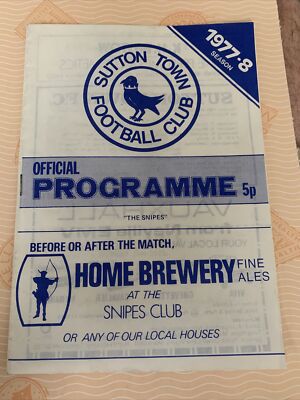 1977 Sutton Town V Skegness Town Soccer/football Programme | eBay Australia