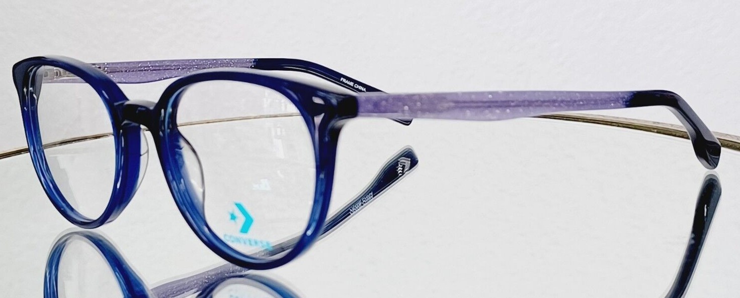 CONVERSE Eyeglasses K406 BLUE Plastic New 48-18-130 De Rigo REM Purple ...