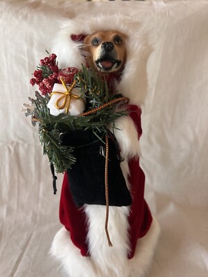 Vtg Yellow Retriever Labrador Pet Christmas Tree Topper Two Sisters Dog ...