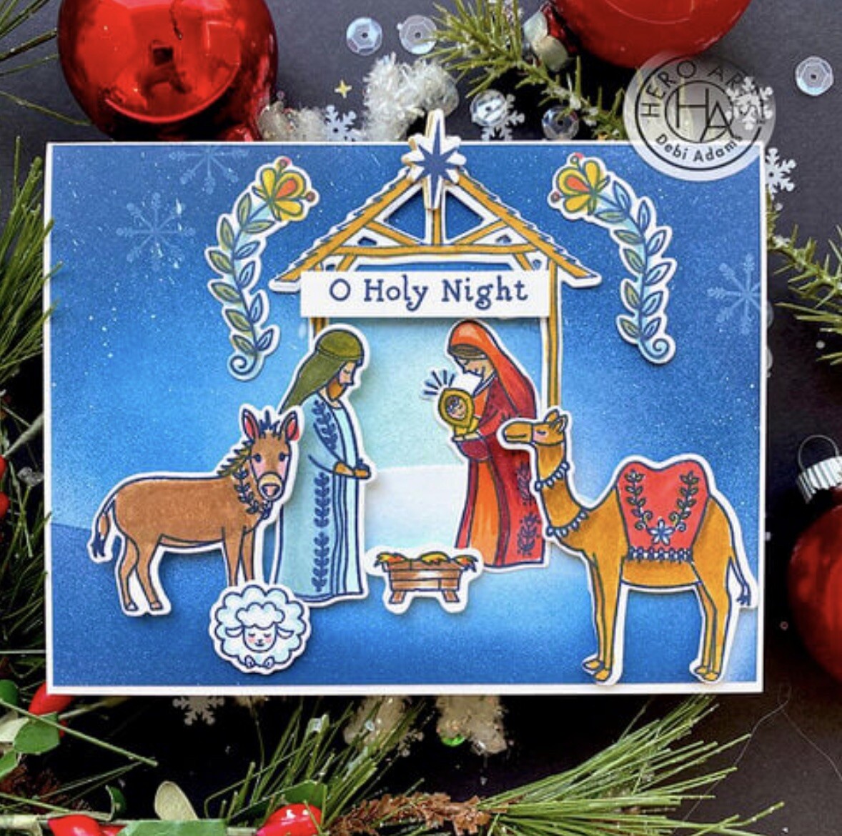 Hero Arts - Clear Photopolymer Stamps - Floral Nativity - Christmas ...