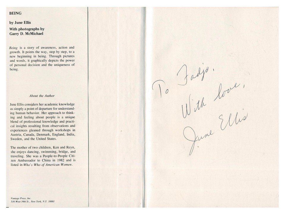 Being by June Ellis HC 1982 Signed W8 9780533053223| eBay