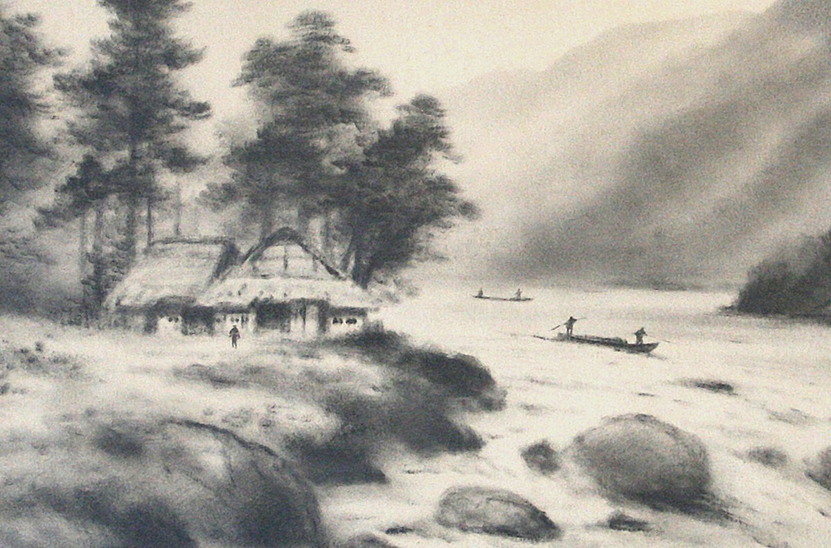 Japanese Ink Drawings Of Houses Little Inky Cottage 🖊 : Drawing