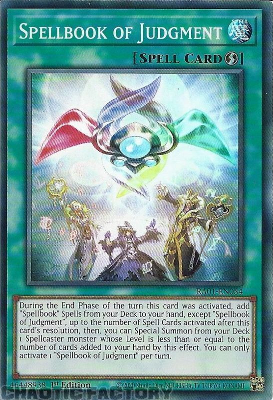 YUGIOH RA01-EN054 Spellbook of Judgment Super Rare 1st Edition NM | eBay