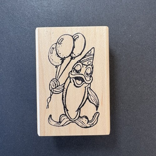 Rubbernecker Fish Dolphin? Party Hat Balloons Rubber Stamp | eBay