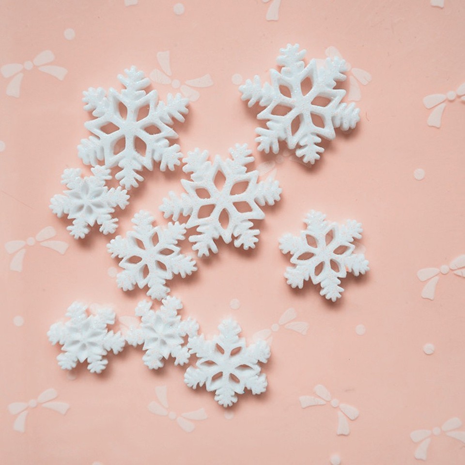 50 Pcs Miniature Snowflakes for Crafts Shaped Embellishment Ornament ...