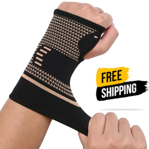 Copper Wrist Compression Glove Hand Support Pain Relief Joint Self Care ...