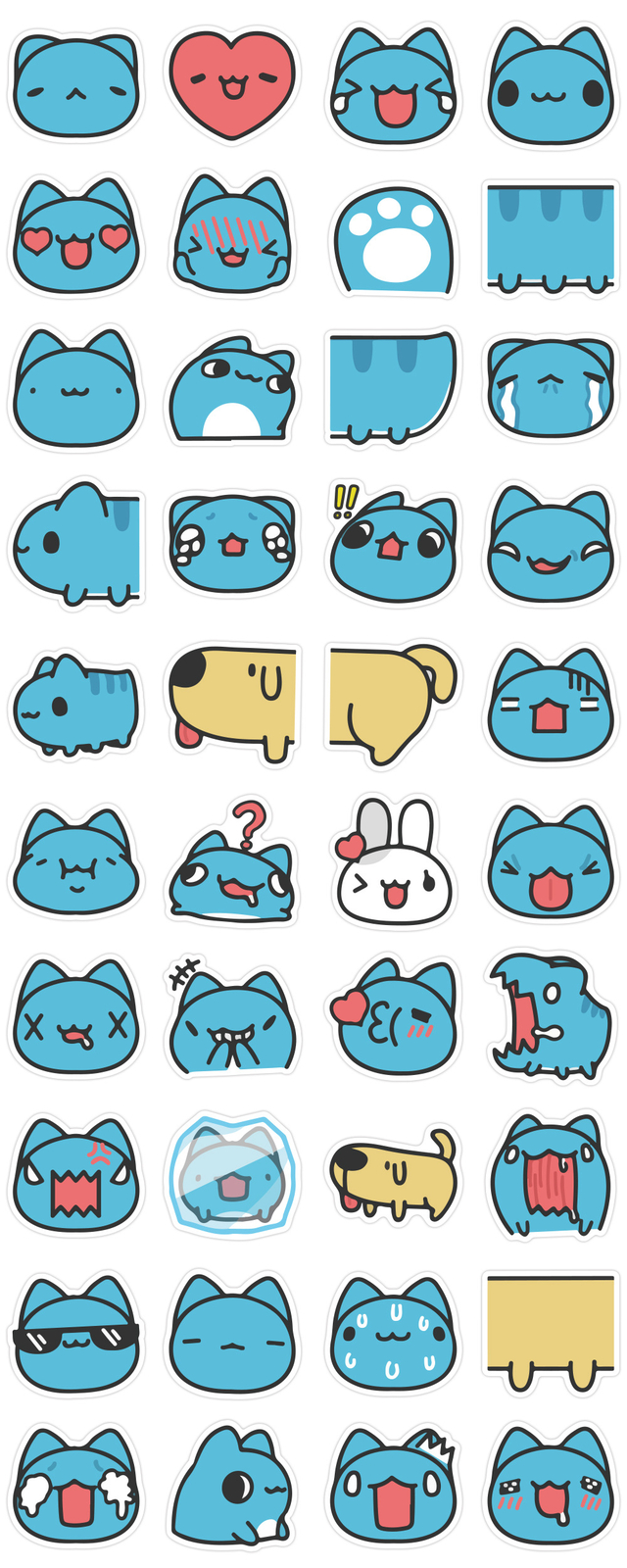 40Pcs Bugcat-Capoo Laptop Skateboard Stickers Decal Gift Pvc Matt Hot ...