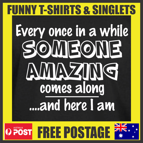 Funny Singlets Men's Novelty Singlets Funny t-shirts SOMEONE AMAZING ...